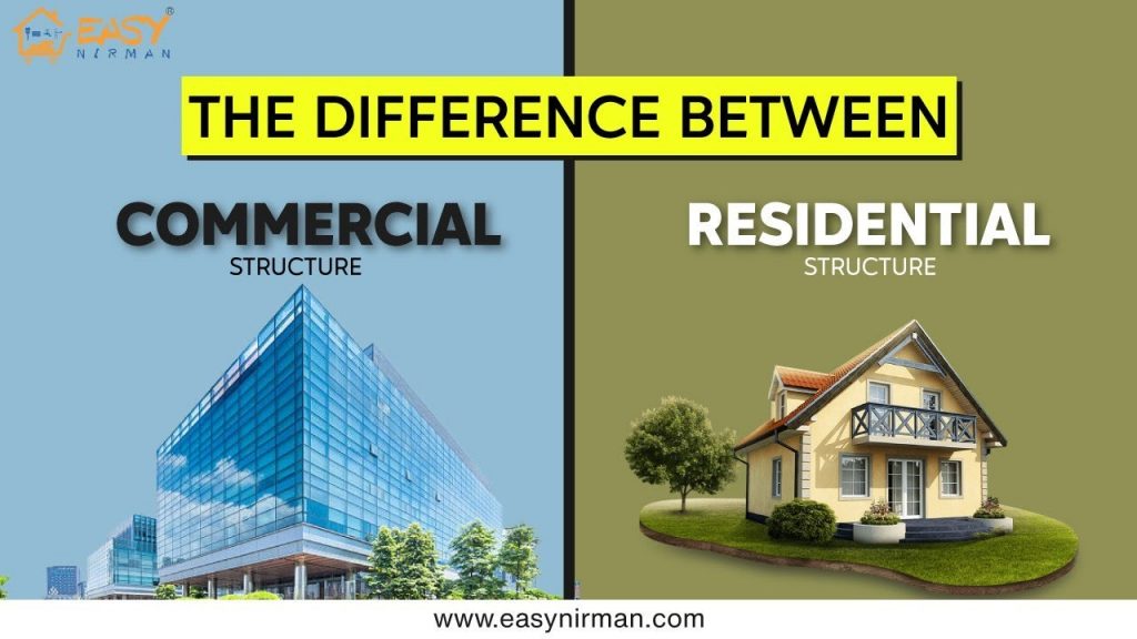 What are the examples of residential and commercial buildings?